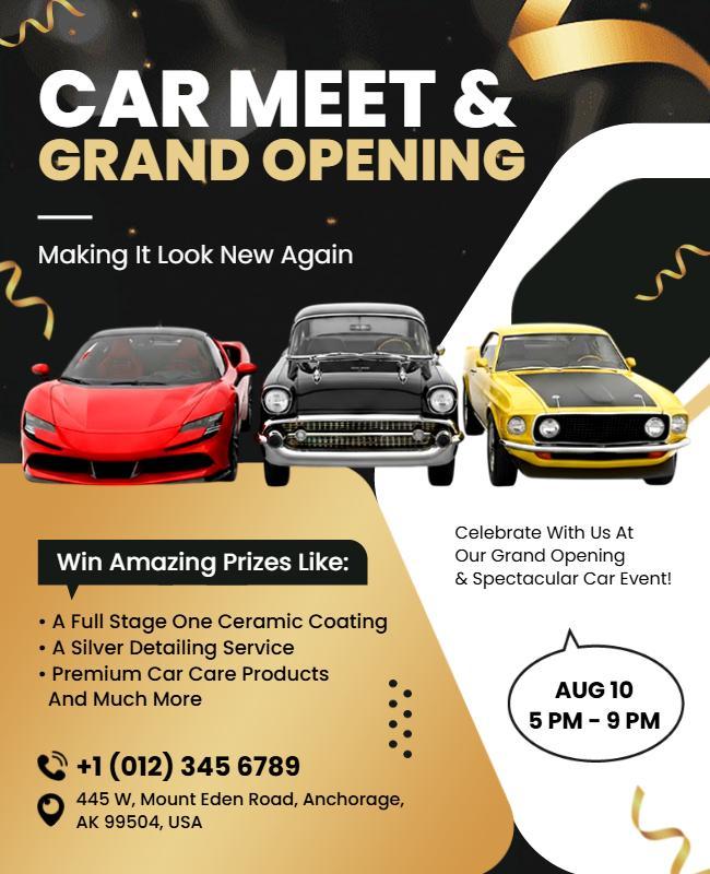 Car Meet and Grand Opening Event Flyer Template