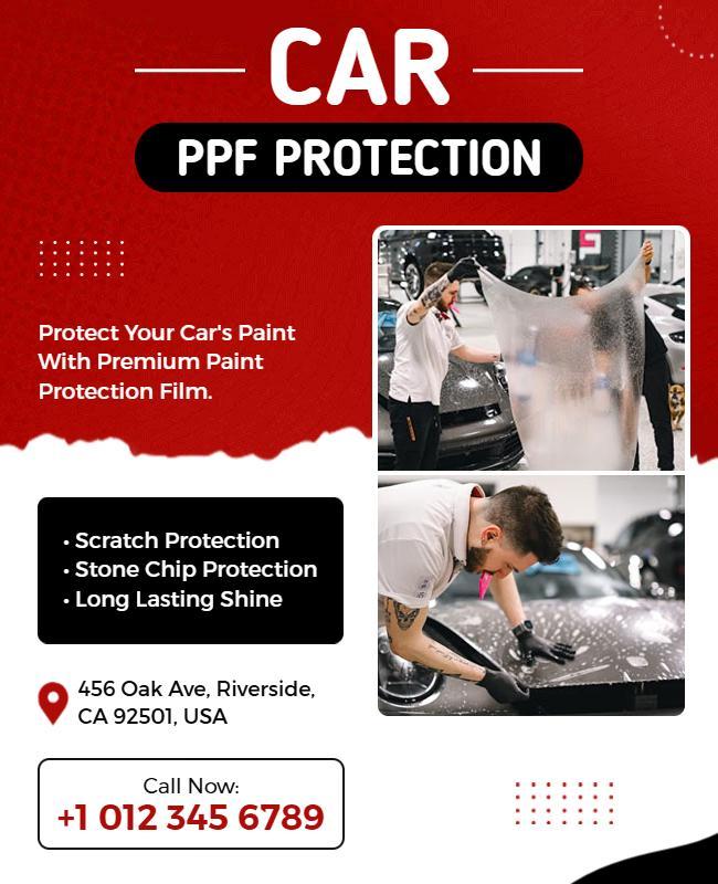 Car PPF Installation Service Advertisement Poster Template