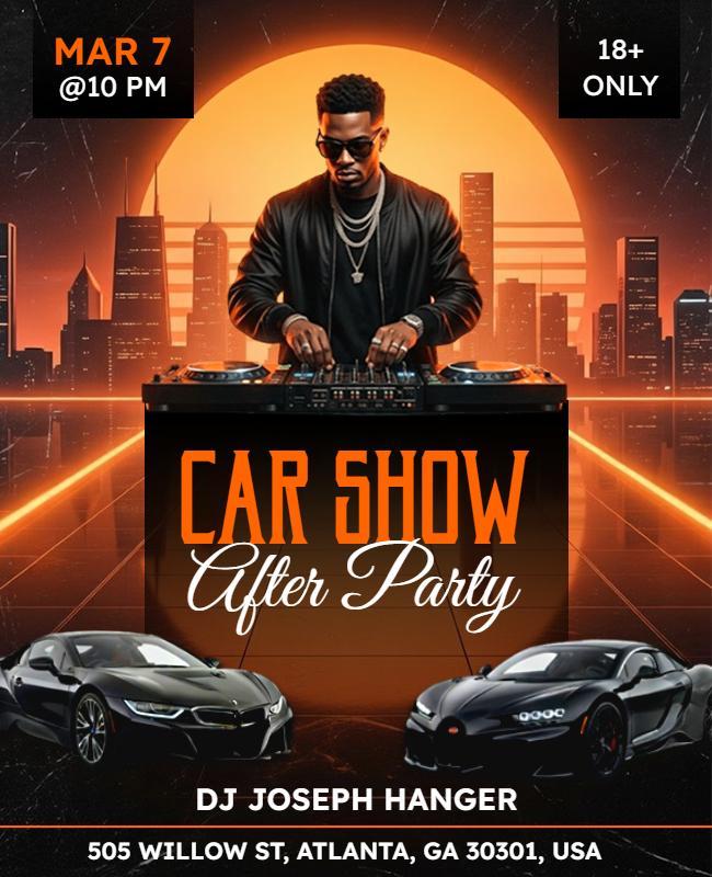 Car Show After Party Event Flyer Template
