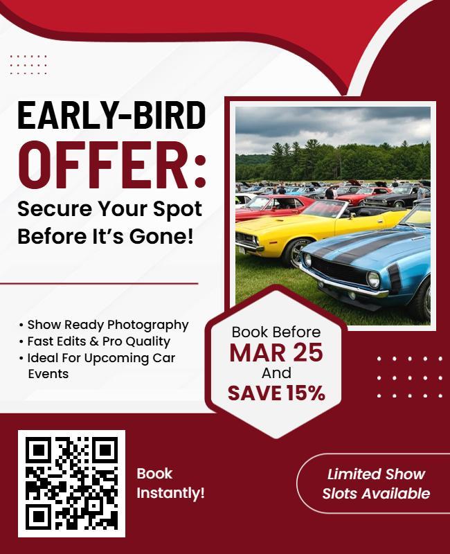 Car Show Early Bird Offer Flyer Template