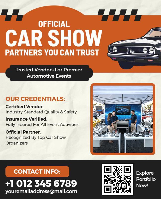 Car Show Partnership Promotion Flyer Template