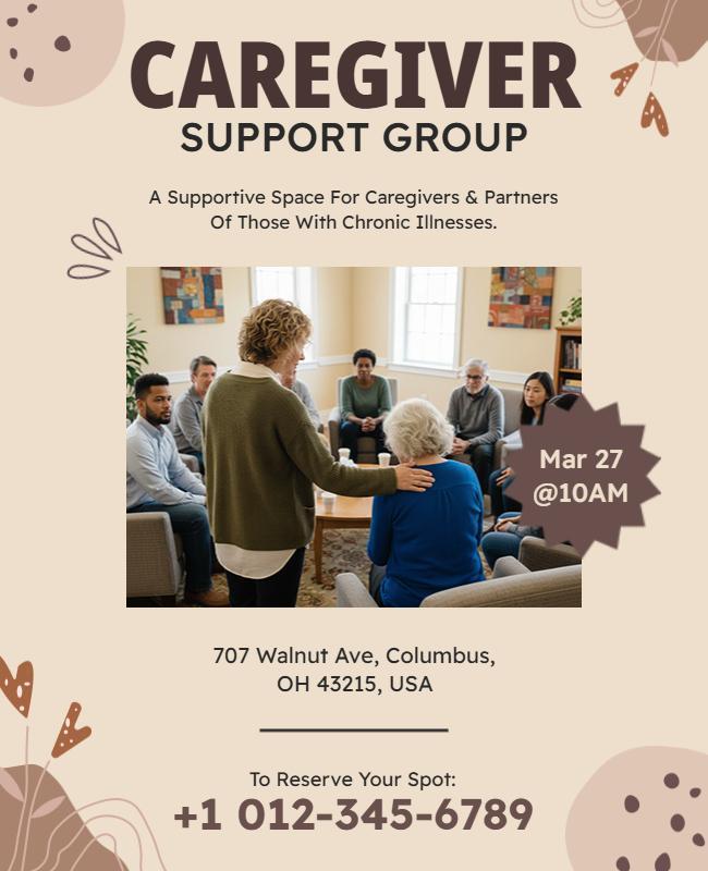 Caregiver Support Group Meeting Flyer Template