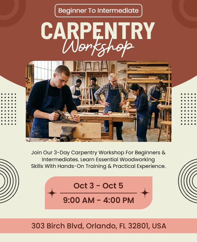 Carpentry Workshop Flyer Template
