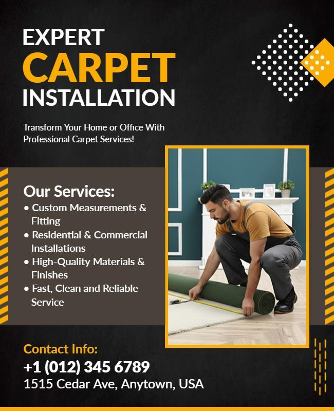 Carpet Installation Services Promotional Flyer Template