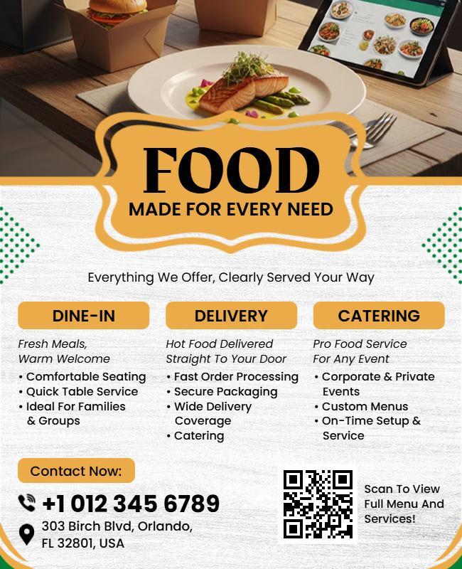 Catering and Food Service Promotion Flyer Template