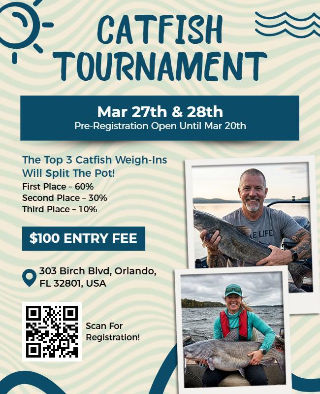 Catfish Tournament Announcement Flyer Template