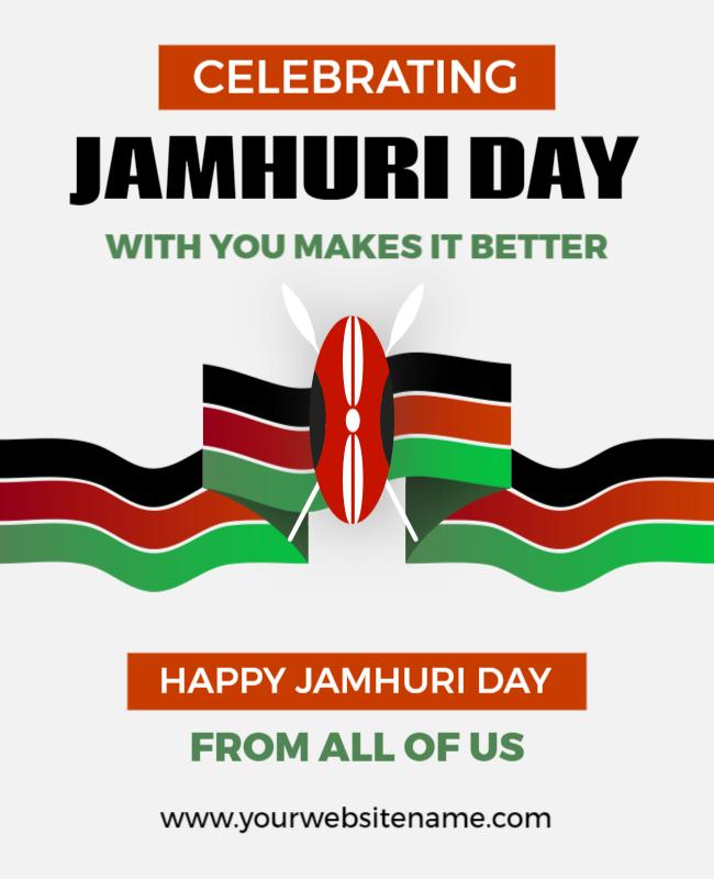 Celebrating Jamhuri Day with Kenyan Flag Colors Poster Template