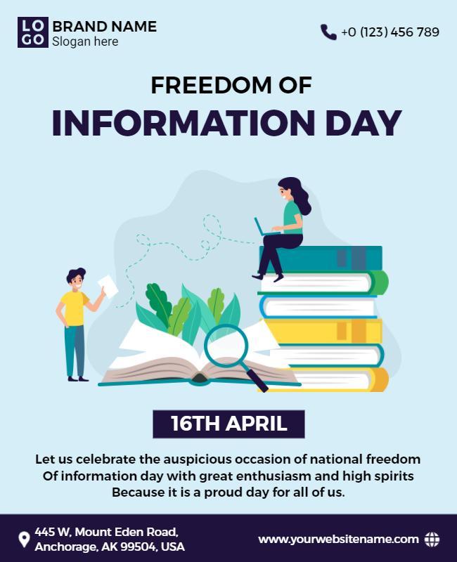 Celebratory Green Freedom of Information Day Poster Template