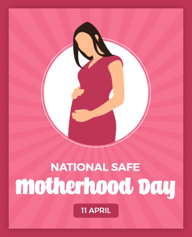 Celebratory Pink National Safe Motherhood Day Poster Template