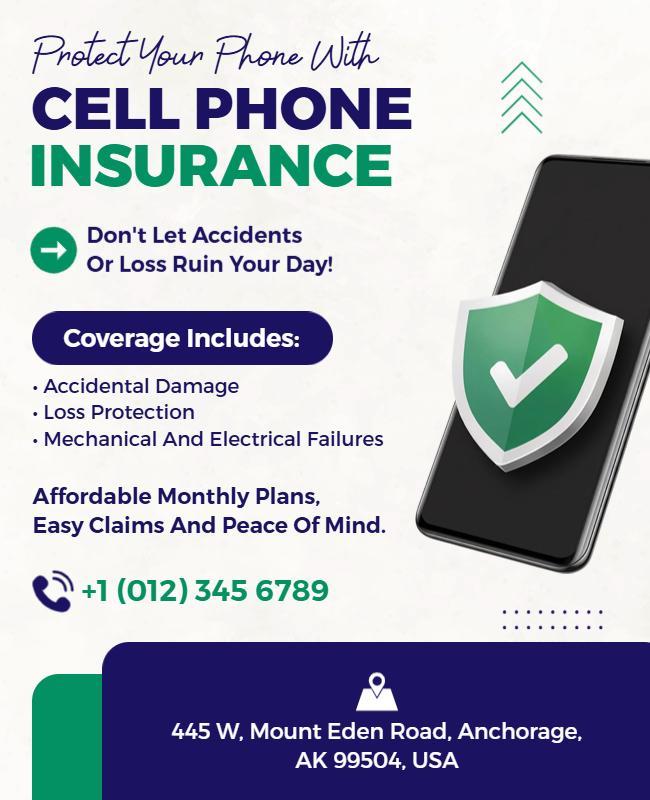 Cell Phone Insurance Advertisement Poster Template