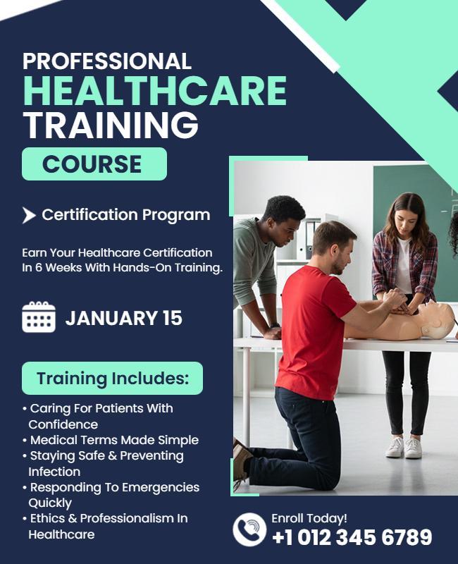 Certified Healthcare Training Event Flyer Template