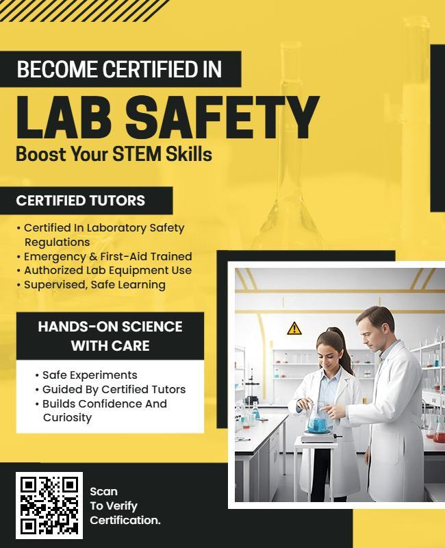 Certified Tutors for Lab Safety Flyer Template