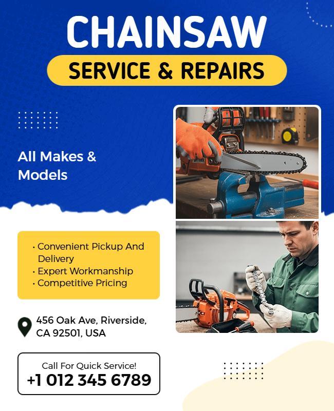 Chainsaw Repair and Service Flyer Template