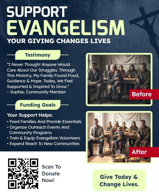 Charitable Evangelism Support Campaign Flyer Template