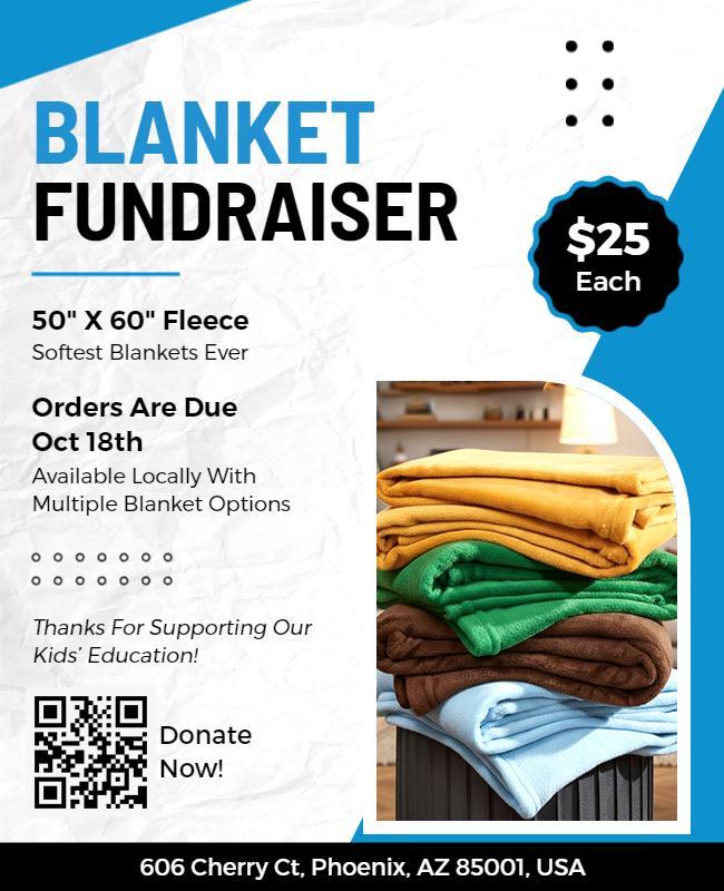 Charity Blanket Fundraiser Event Flyer Template