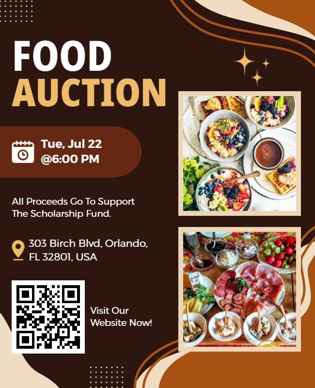 Charity Food Auction Event Flyer Template