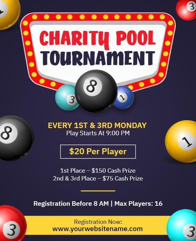 Charity Pool Tournament Event Flyer Template