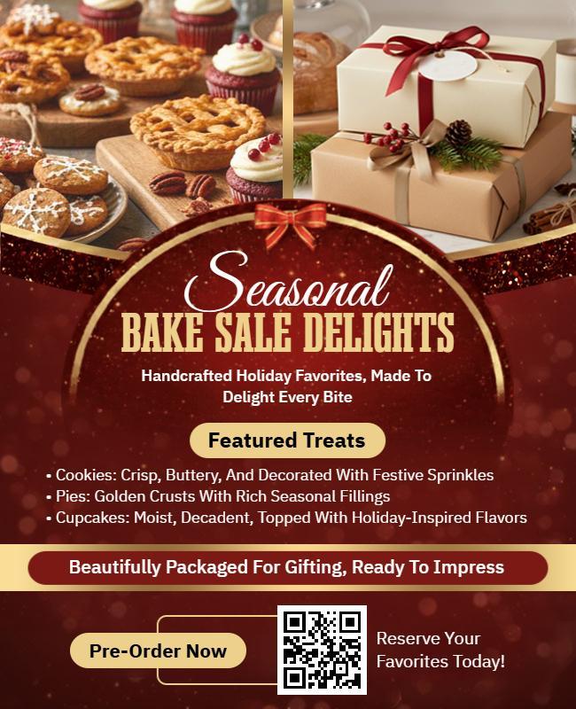 Charming Festive Treats for Seasonal Bake Sale Flyer Template