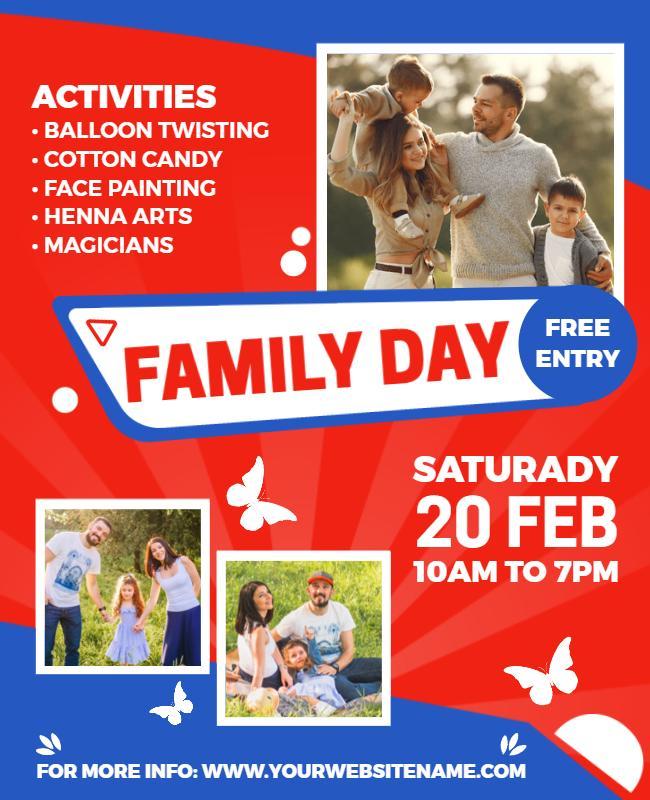 Cheerful Blue Family Day Community Festival Poster Template