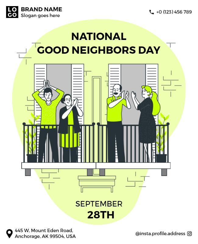 Cheerful Community Celebration for Good Neighbors Day Poster Template