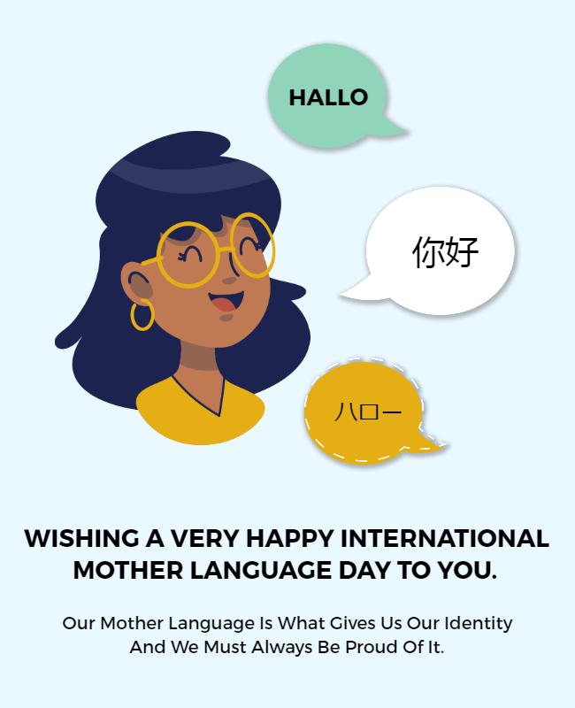Cheerful Multilingual International Mother Language Day Poster Template