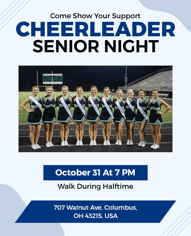 Cheerleader Senior Night Event Flyer Template