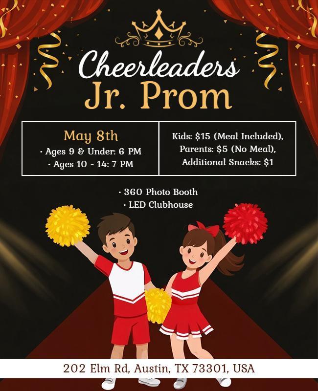 Cheerleaders Junior Prom Event Flyer Template