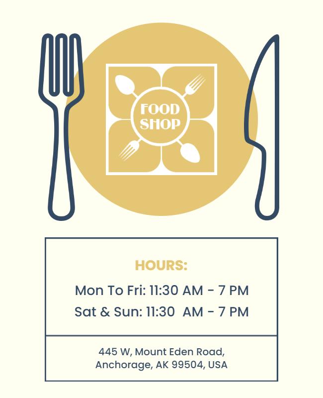 Chic Minimalist Eatery Promotion Food Shop Poster Template