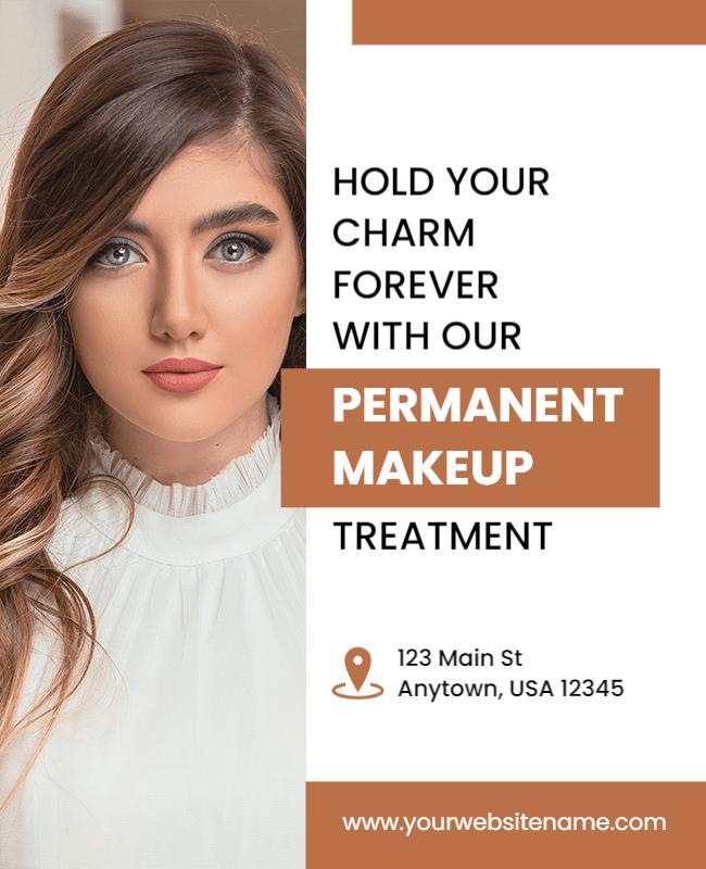 Chic Modern Permanent Makeup Treatment Poster Template