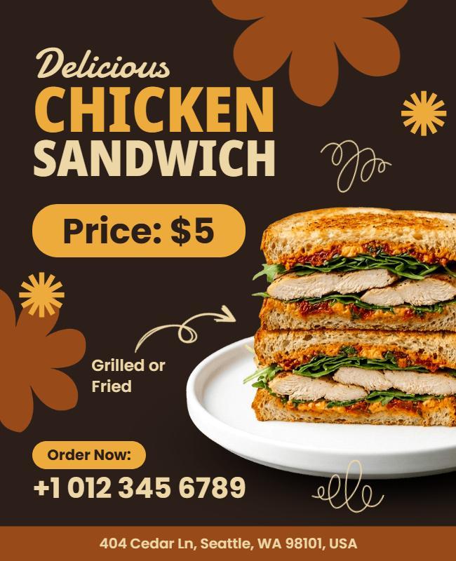 Chicken Sandwich Promotion Flyer Template