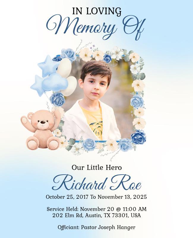 Child Memorial Remembrance Service Flyer Template