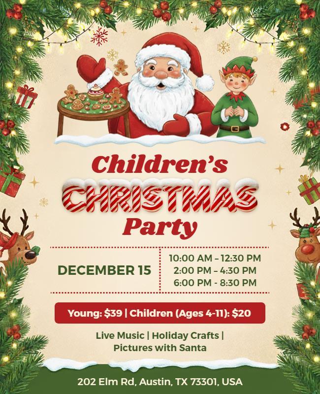 Kids Christmas Party Invitation