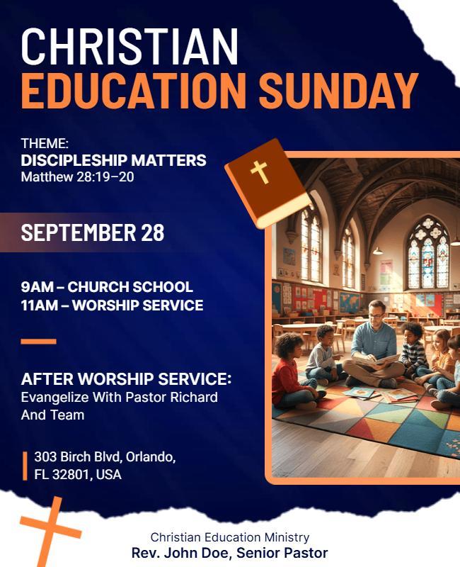 Christian Education Sunday Event Flyer Template