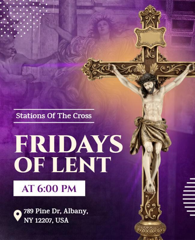 Christian Lent Period Friday Gathering Poster Template