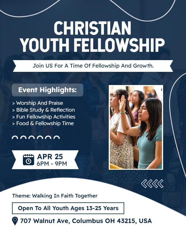 Christian Youth Fellowship Event Poster Template