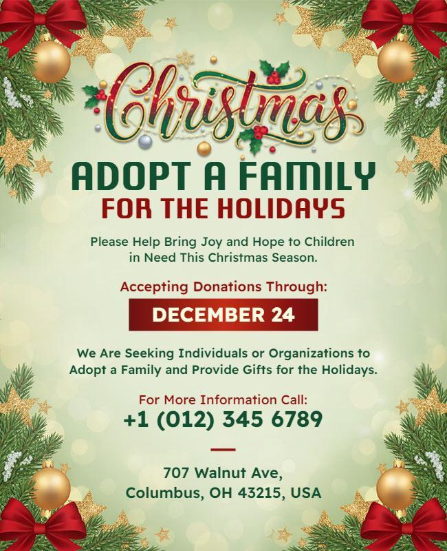 Christmas Adopt a Family Donation Flyer Template