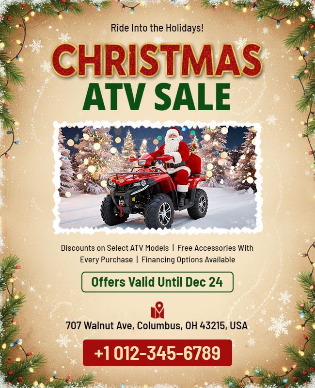 Christmas ATV Sale Promotional Flyer Template
