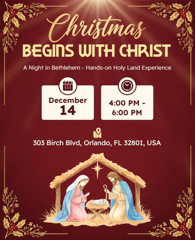 Christmas Begins with Christ Event Flyer Template
