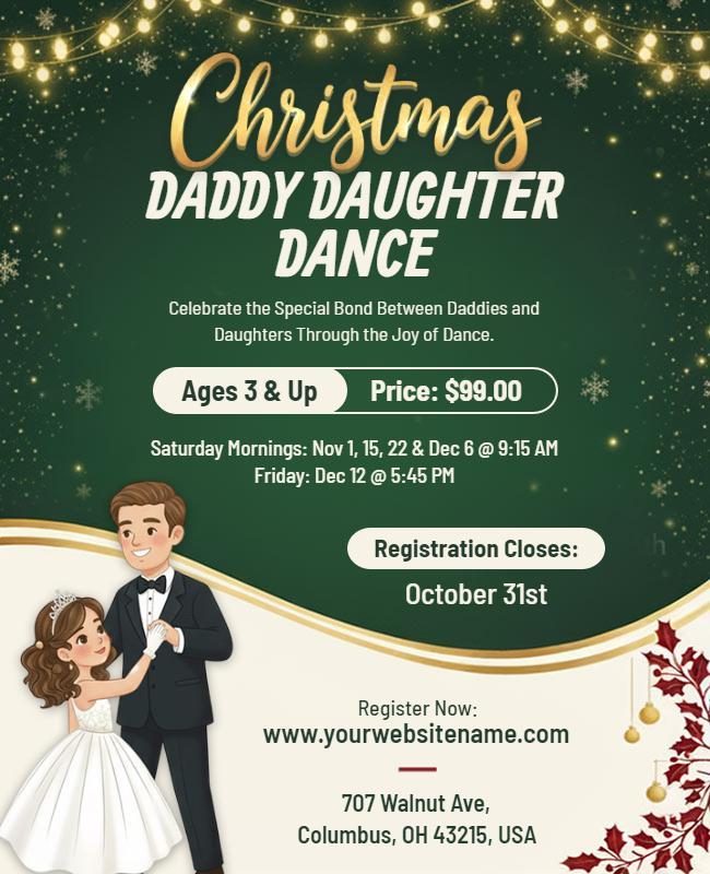 Christmas Daddy Daughter Dance Event Flyer Template