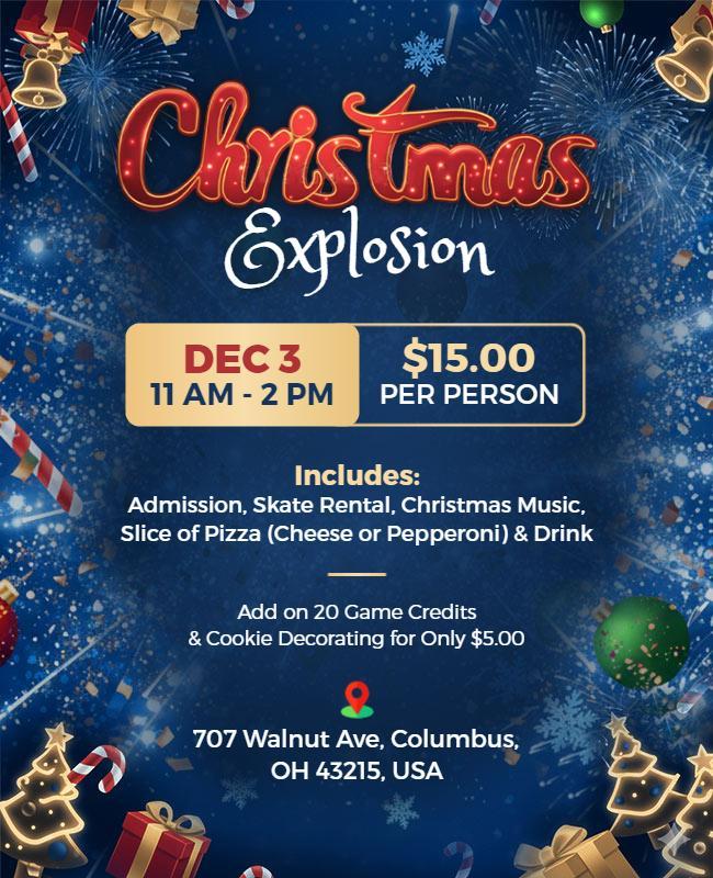 Christmas Explosion Holiday Event Flyer Template