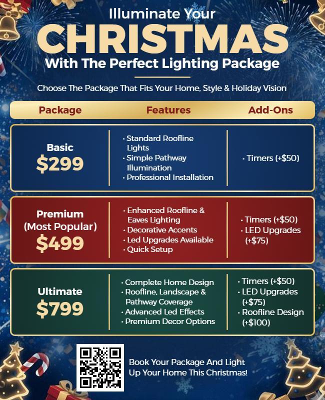 Christmas Lighting Package Promotion Flyer Template