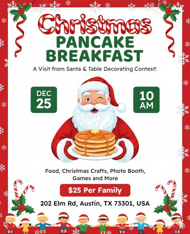 Christmas Pancake Breakfast Event Flyer Template