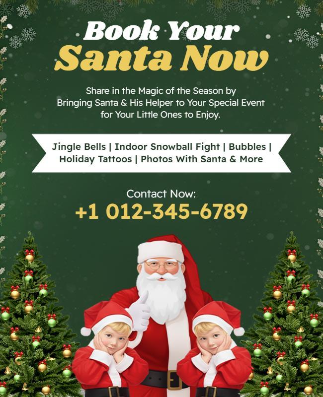 Christmas Santa Booking Flyer Template
