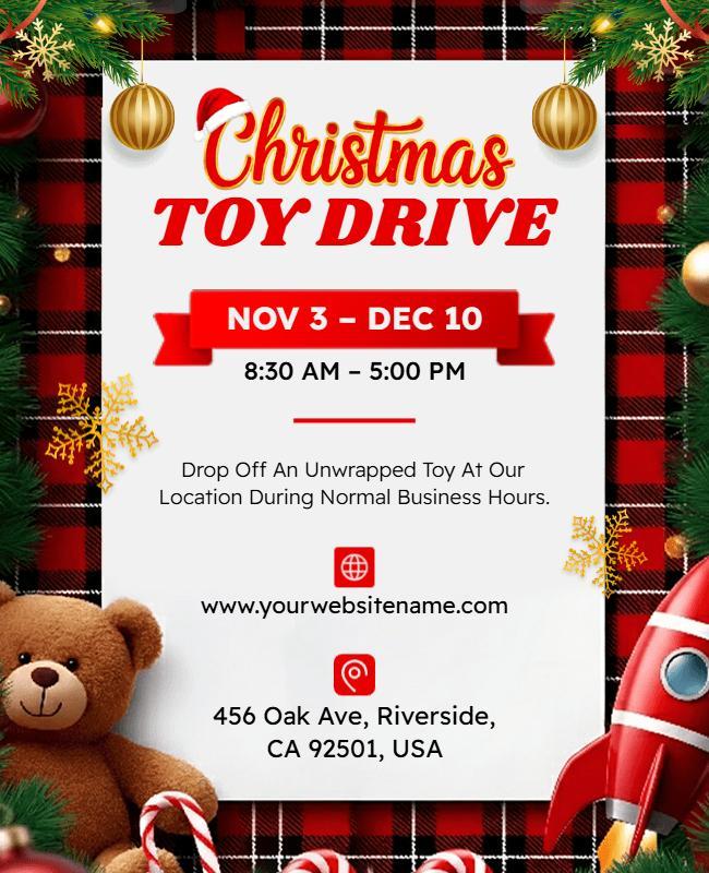 Christmas Toy Drive Donation Event Flyer Template