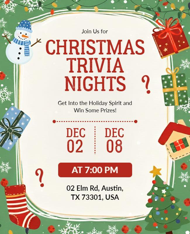 Christmas Trivia Nights Event Flyer Template