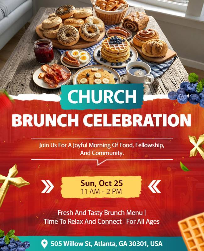Church Brunch Celebration Event Flyer Template