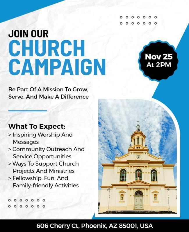 Church Community Campaign Event Flyer Template
