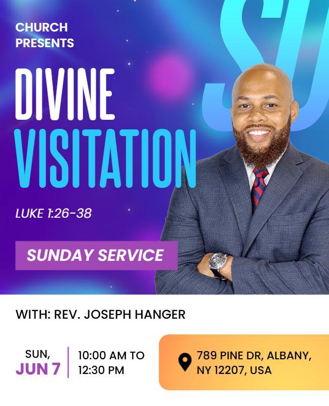 Church Divine Visitation Sunday Service Flyer Template
