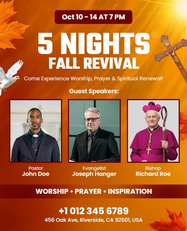 Printable Revival Flyer Templates for Church Services & Worship