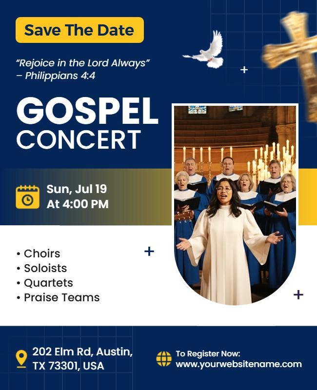 Church Gospel Choir Concert Event Flyer Template